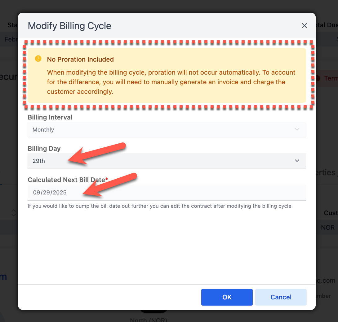 WORKFLOW: Modify Billing Cycle Day for a Contract with Rolling (Contract) Billing – Redpoint, Inc